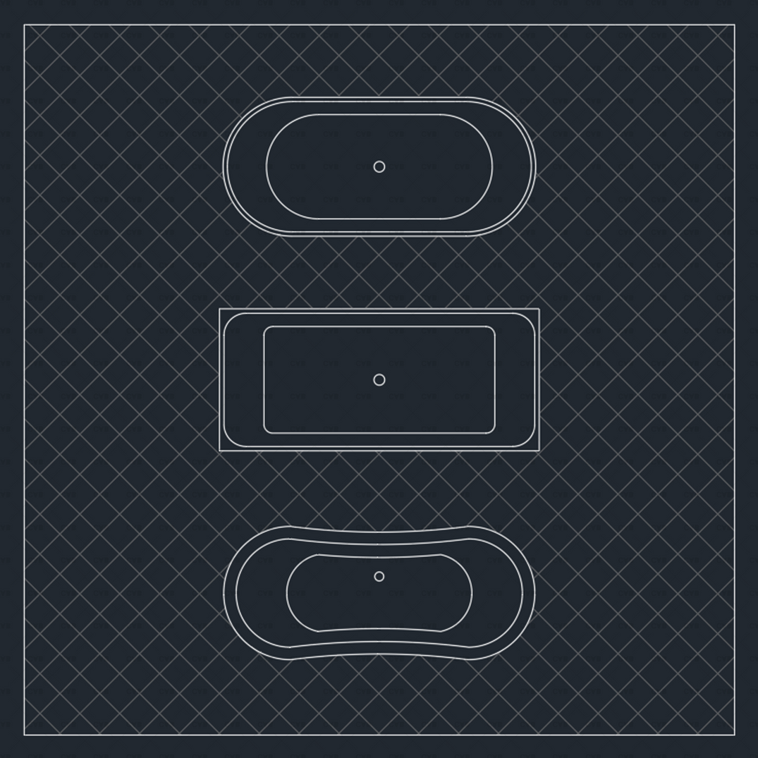 Download Dynamic CAD Blocks Bathtubs | CADasBuilt – cadasbuilt