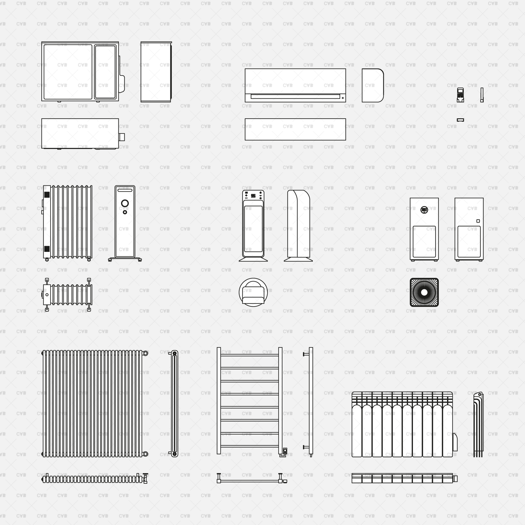 DYNAMIC CAD BLOCKS | 13 HVAC and Air Purifiers Equipment | CADasBuilt ...