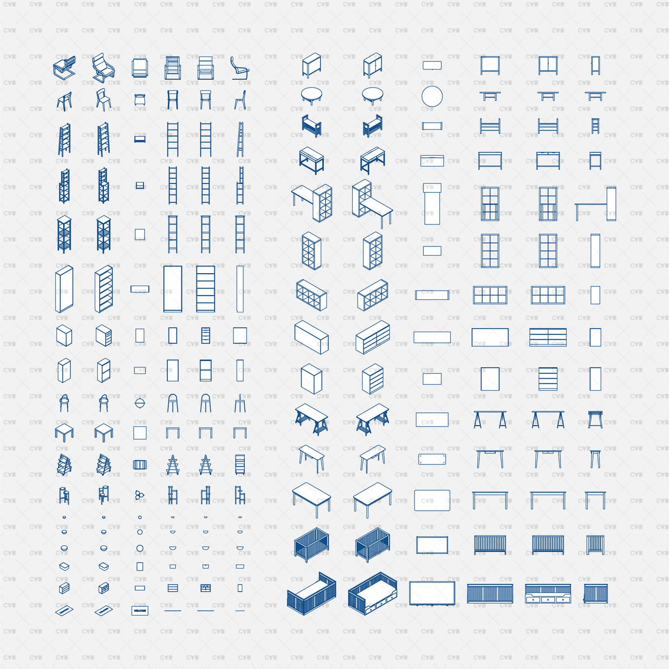 Download CAD Dynamic Blocks and Vector IKEA Best 30 Furniture ...