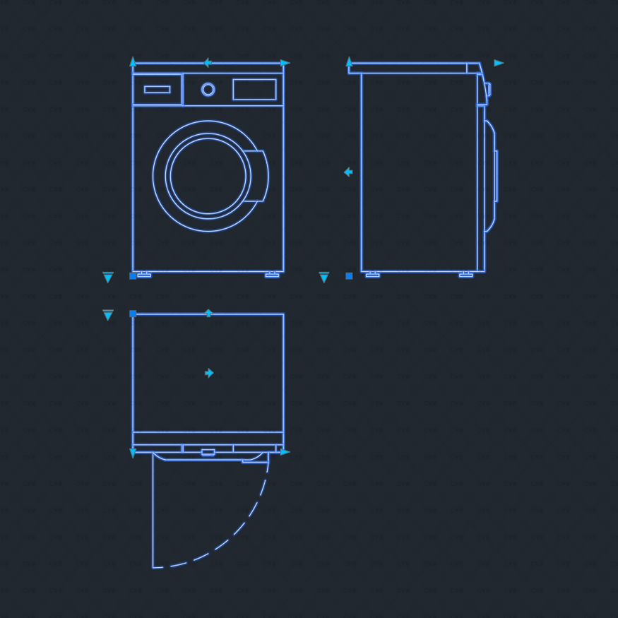 DYNAMIC CAD BLOCKS | 15 Bathroom and Laundry Appliances | CADasBuilt ...