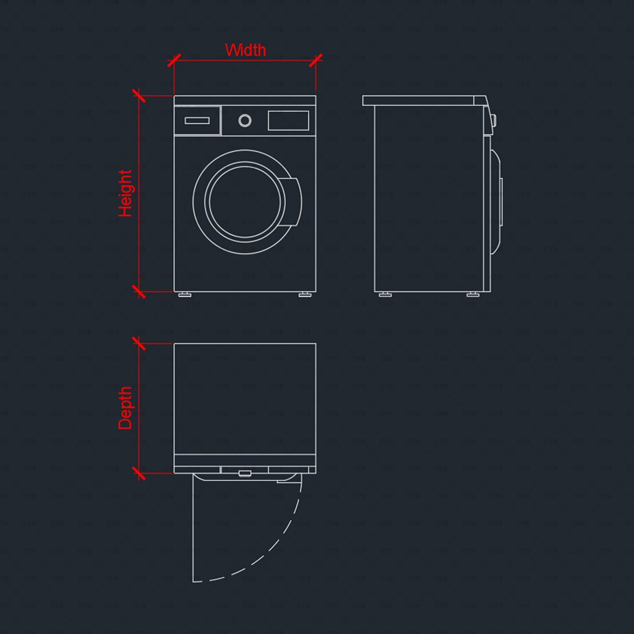 DYNAMIC CAD BLOCKS | 15 Bathroom and Laundry Appliances | CADasBuilt ...