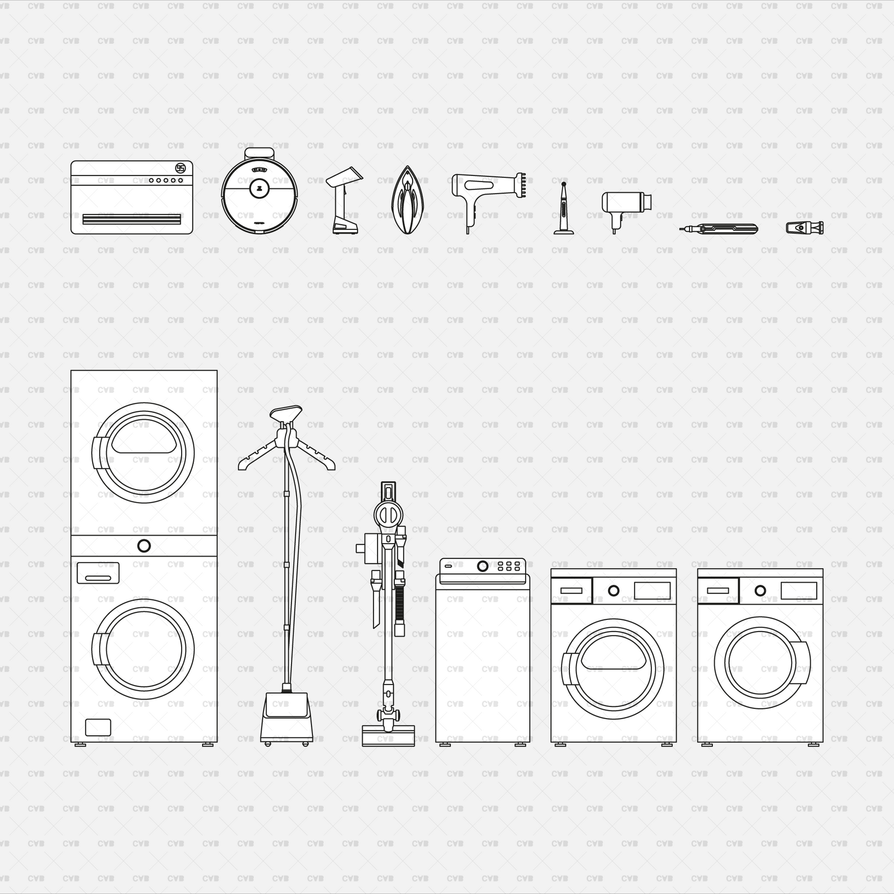 DYNAMIC CAD BLOCKS | 15 Bathroom and Laundry Appliances | CADasBuilt ...