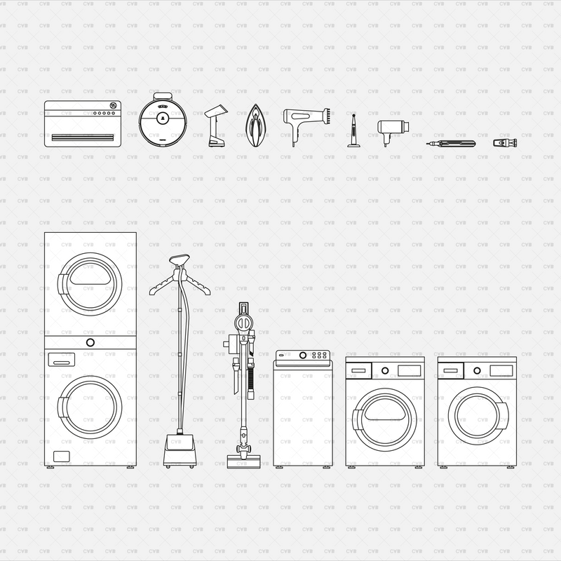DYNAMIC CAD BLOCKS | 15 Bathroom and Laundry Appliances | CADasBuilt ...