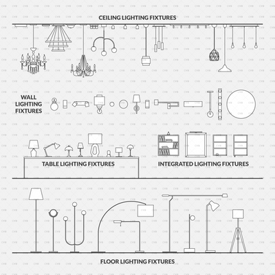 Lighting CAD Blocks – Wall, Ceiling & Track Lamps | CADasBuilt – cadasbuilt