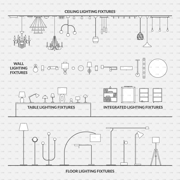 Lighting CAD Blocks – Wall, Ceiling & Track Lamps | CADasBuilt – cadasbuilt