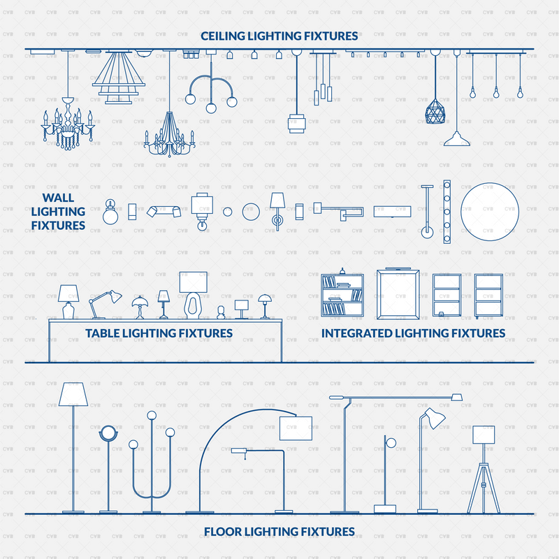 Download 148 Lighting Fixtures | DYNAMIC CAD BLOCKS | CADasBuilt ...