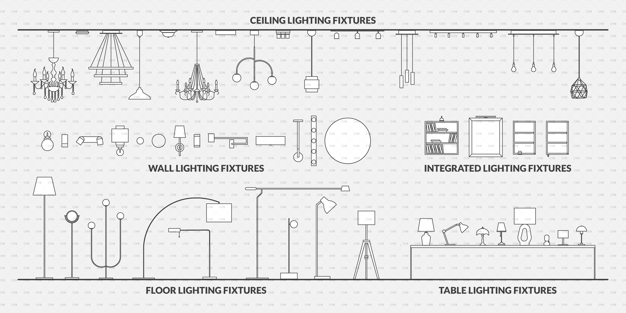 Download 148 Lighting Fixtures | DYNAMIC CAD BLOCKS | CADasBuilt ...