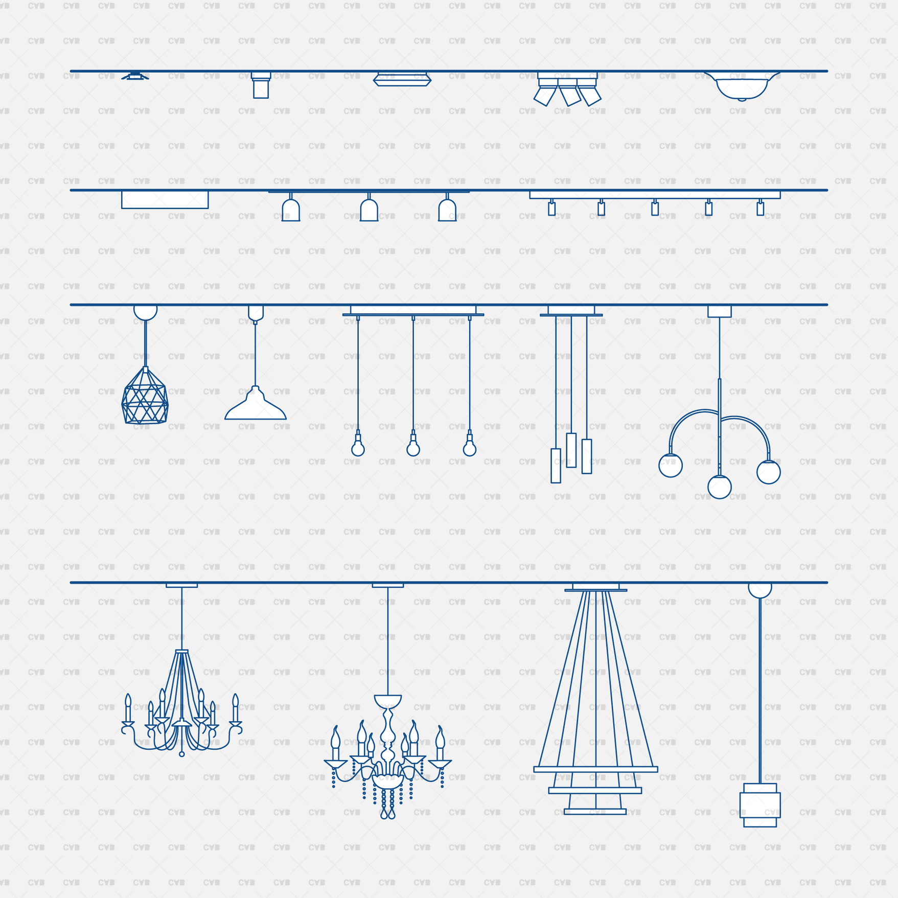Download 17 Ceiling Lamps | DYNAMIC CAD BLOCKS | CADasBuilt – cadasbuilt