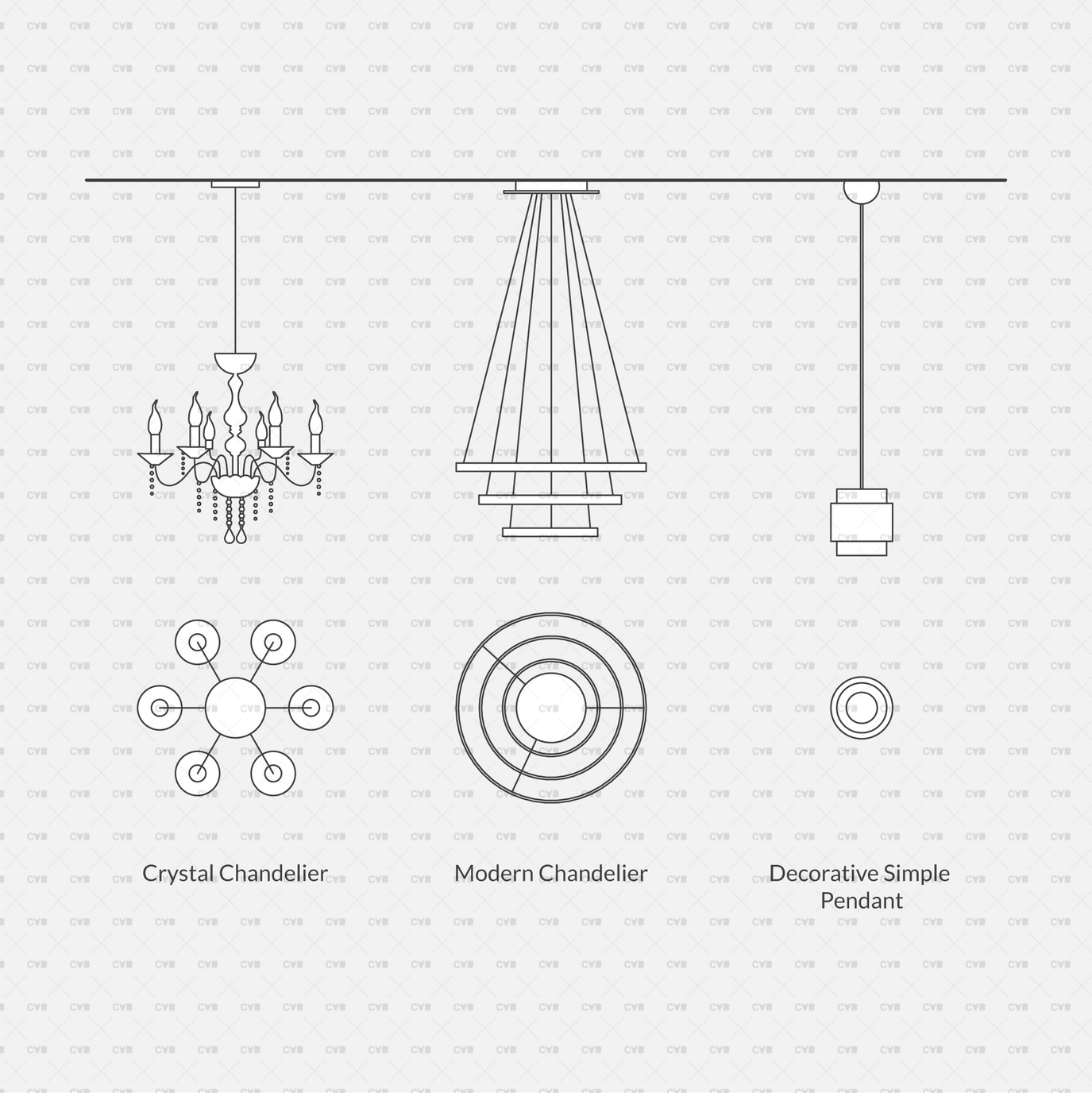 Download 17 Ceiling Lamps | DYNAMIC CAD BLOCKS | CADasBuilt – cadasbuilt