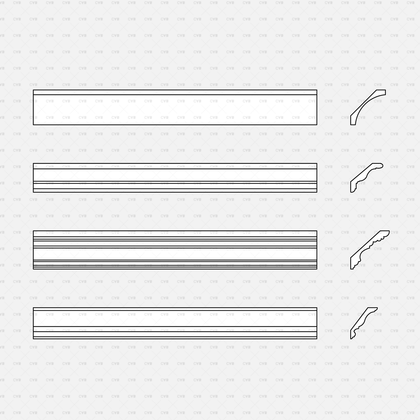 Download CAD Dynamic Blocks and Vector Crown Moldings | CADasBuilt ...