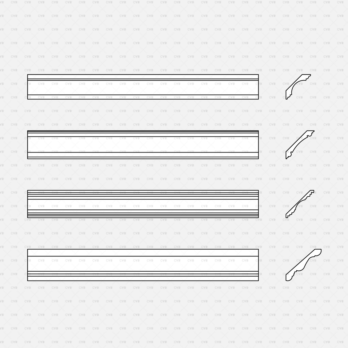 Download CAD Dynamic Blocks and Vector Crown Moldings | CADasBuilt ...