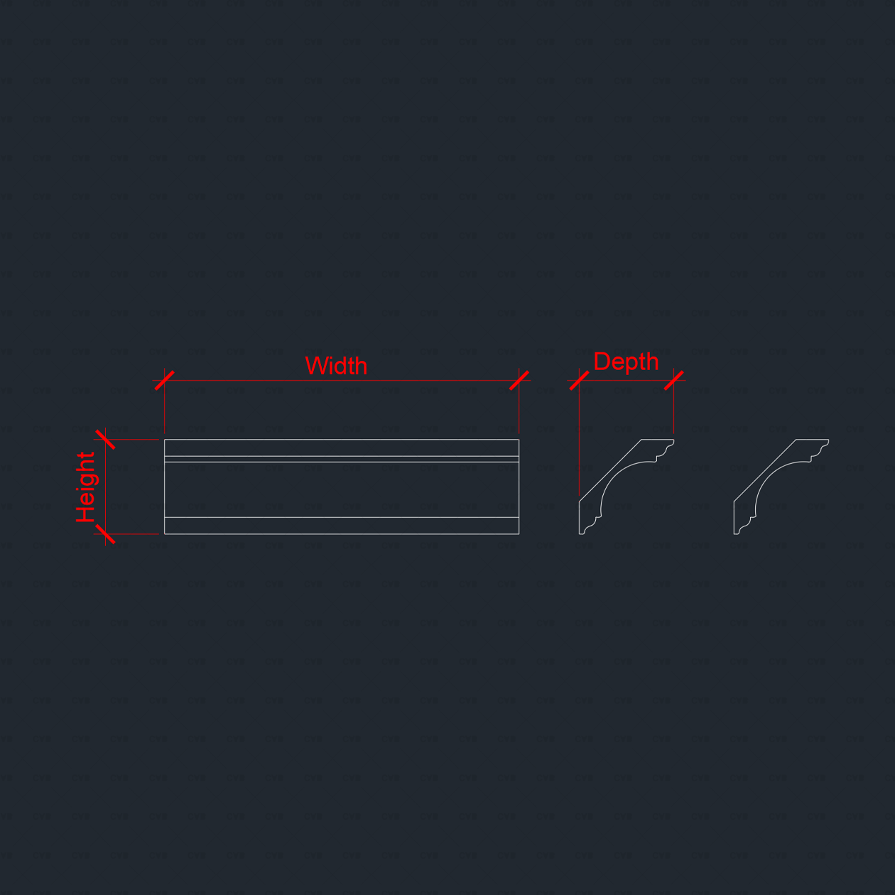Download CAD Dynamic Blocks and Vector Crown Moldings | CADasBuilt ...