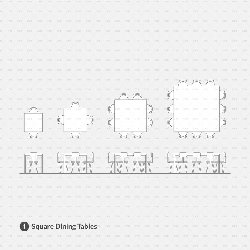 Download DYNAMIC CAD BLOCKS Dining Tables | CADasBuilt – cadasbuilt