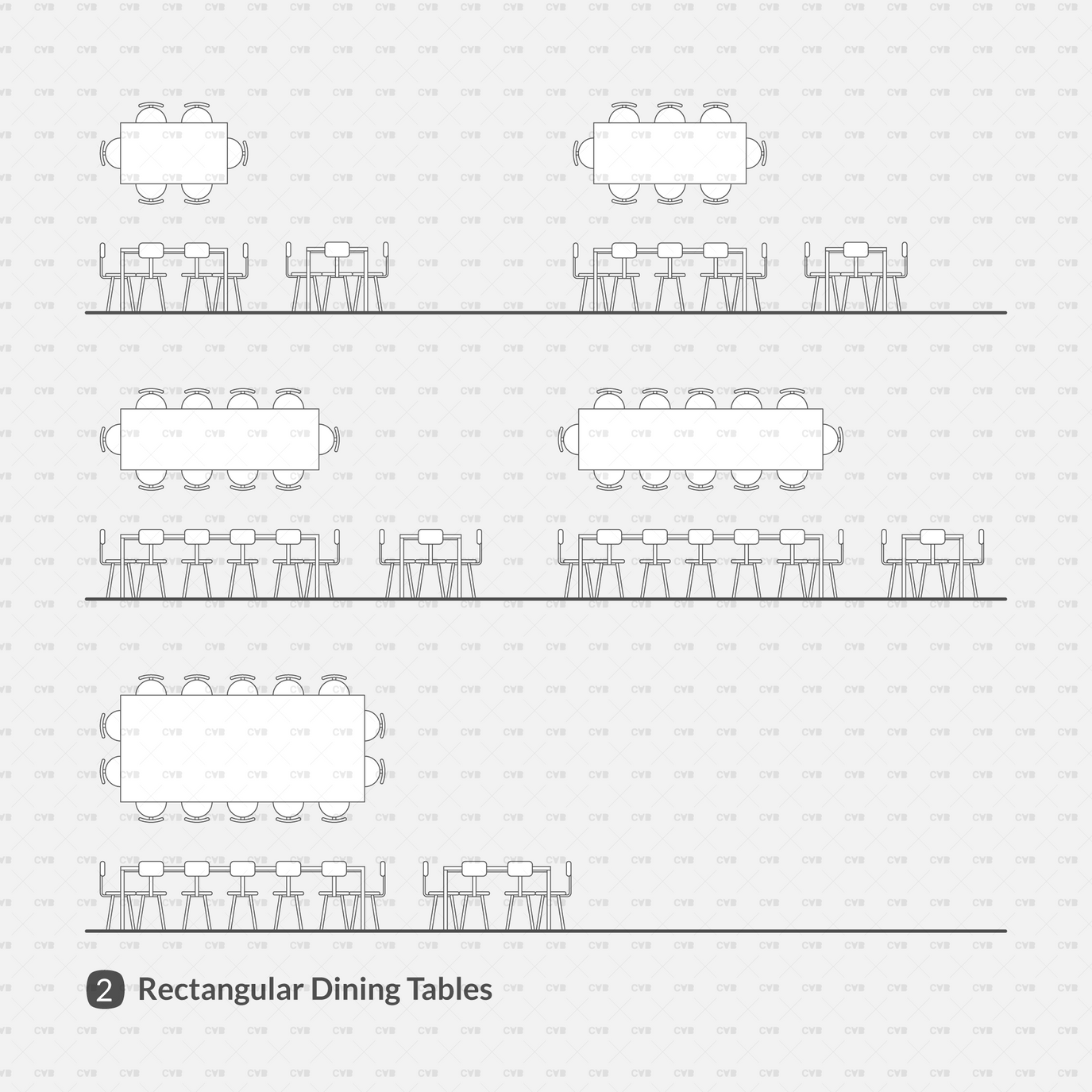 Download DYNAMIC CAD BLOCKS Dining Tables | CADasBuilt – cadasbuilt
