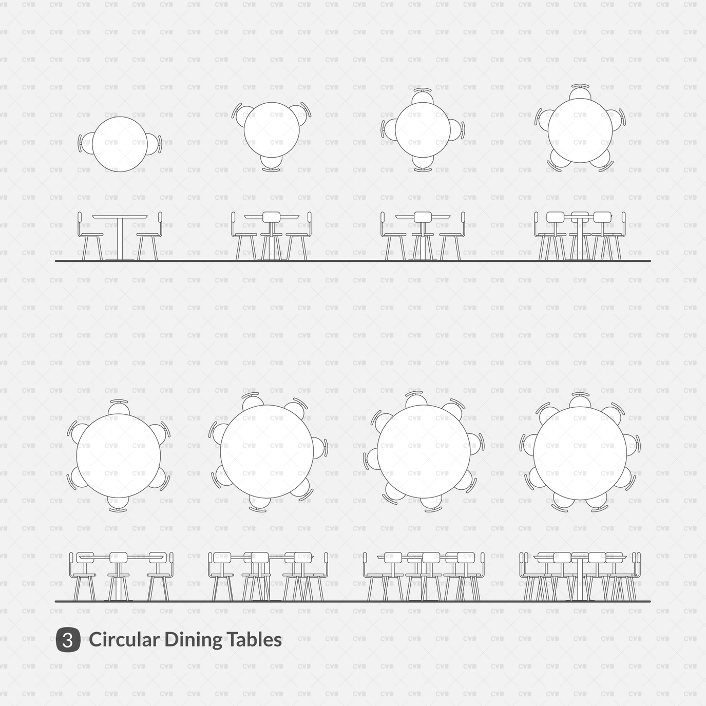 Download DYNAMIC CAD BLOCKS Dining Tables | CADasBuilt – cadasbuilt