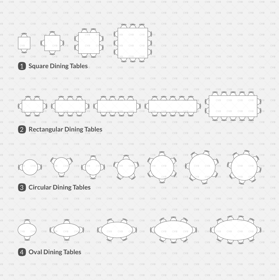 Download DYNAMIC CAD BLOCKS Dining Tables | CADasBuilt – cadasbuilt