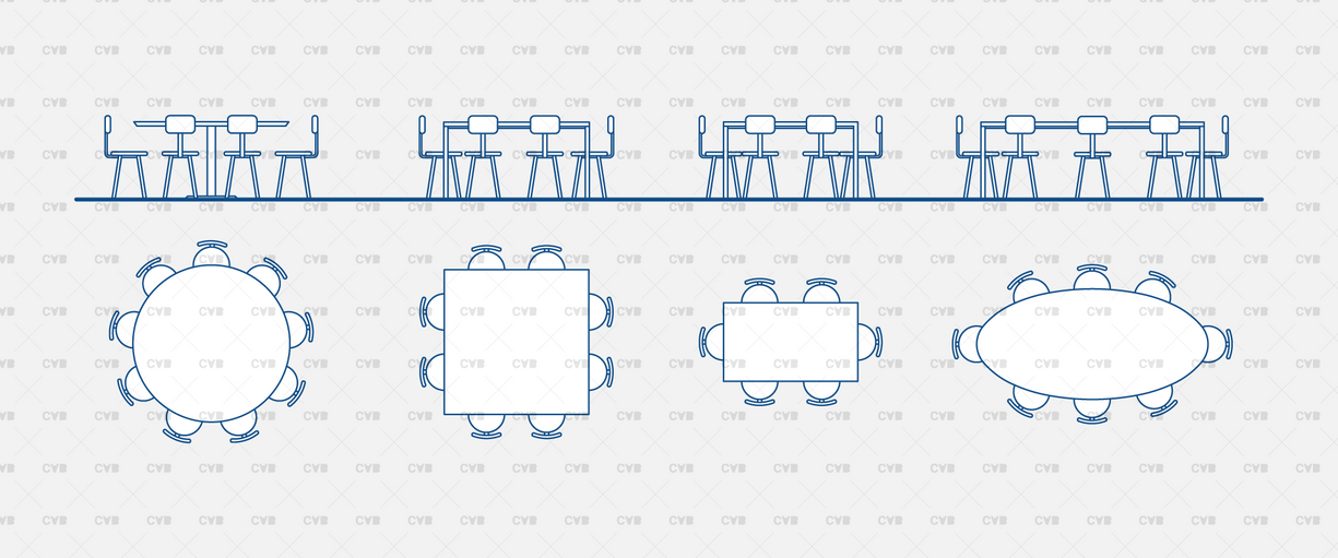 Download DYNAMIC CAD BLOCKS Dining Tables | CADasBuilt – cadasbuilt
