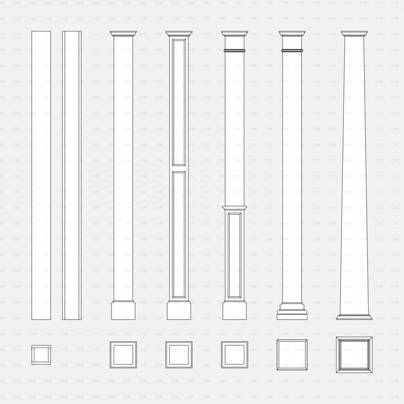 Download CAD Dynamic Wood Column Blocks | CADasBuilt – cadasbuilt