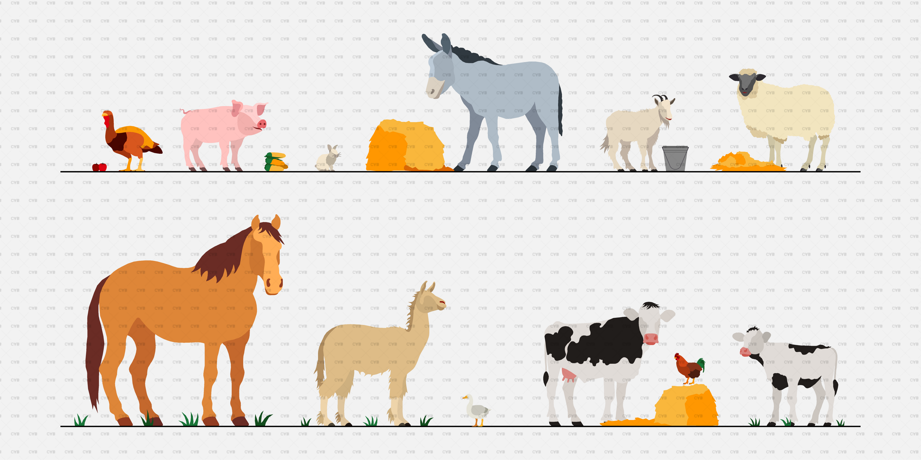 Download 12 Farm Animals | DYNAMIC CAD BLOCKS | CADasBuilt – cadasbuilt