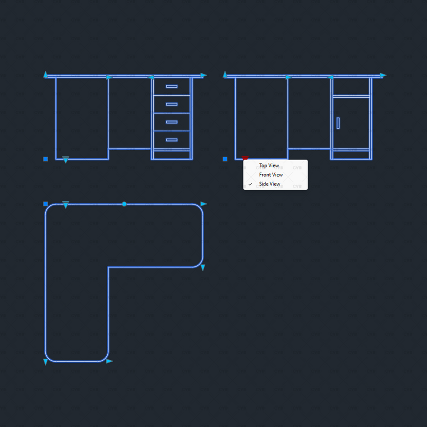 Download CAD Dynamic Blocks and Vector Individual Desks | CADasBuilt ...