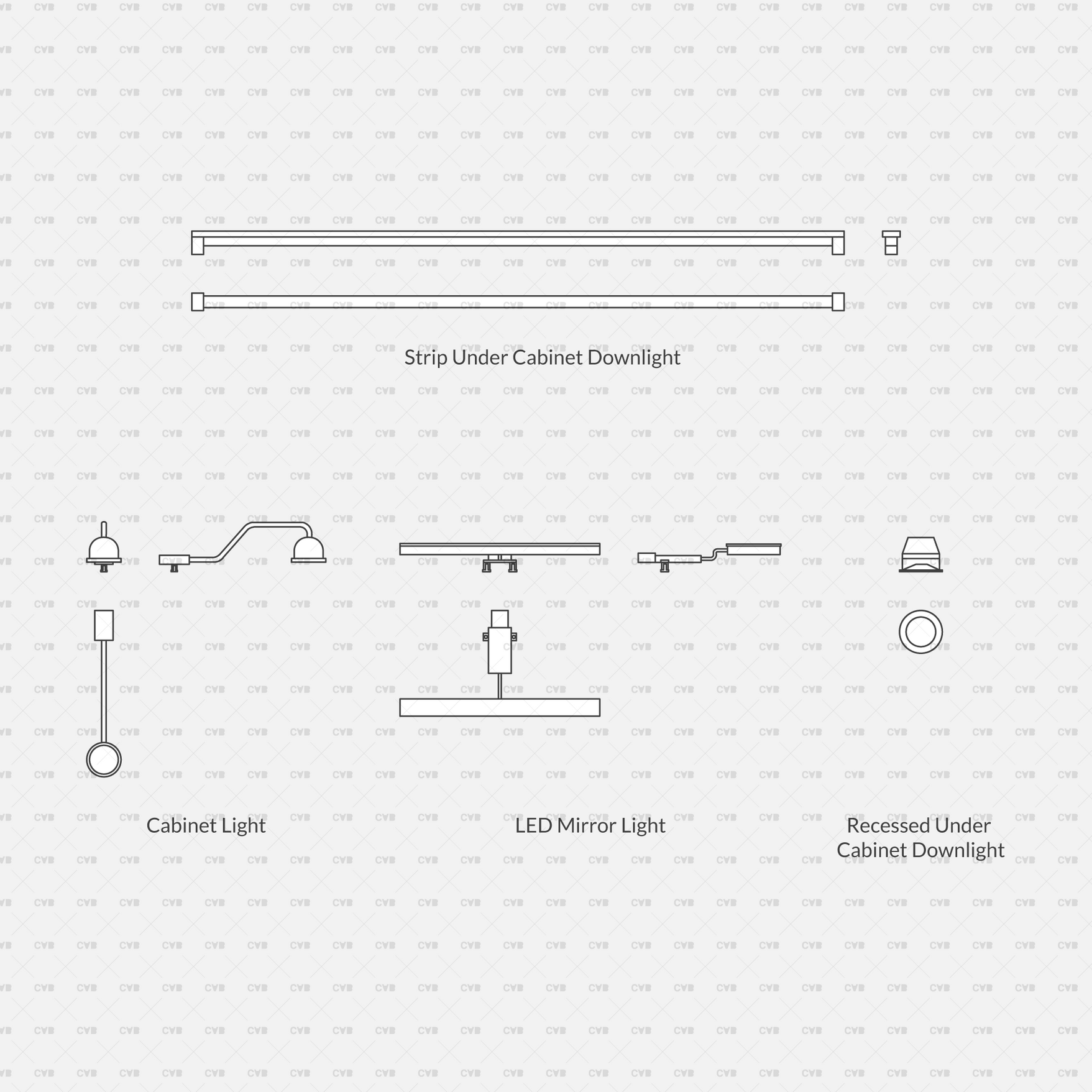 Download 4 Integrated Lighting Fixtures | DYNAMIC CAD BLOCKS ...