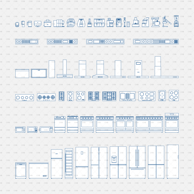 DYNAMIC CAD BLOCKS | Kitchen Appliances | CADasBuilt – cadasbuilt