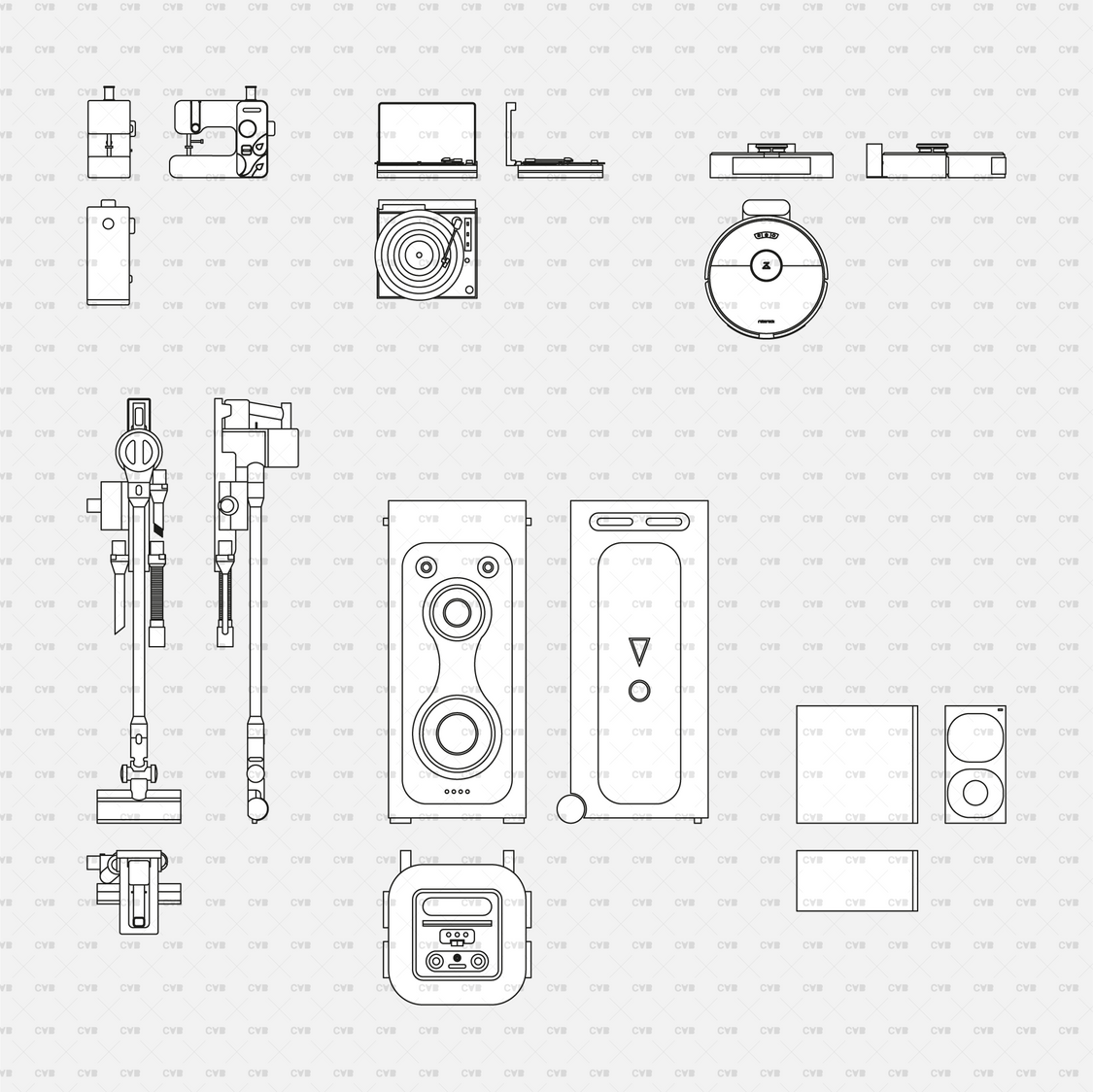 DYNAMIC CAD BLOCKS | 25 Living Space Appliances | CADasBuilt – cadasbuilt