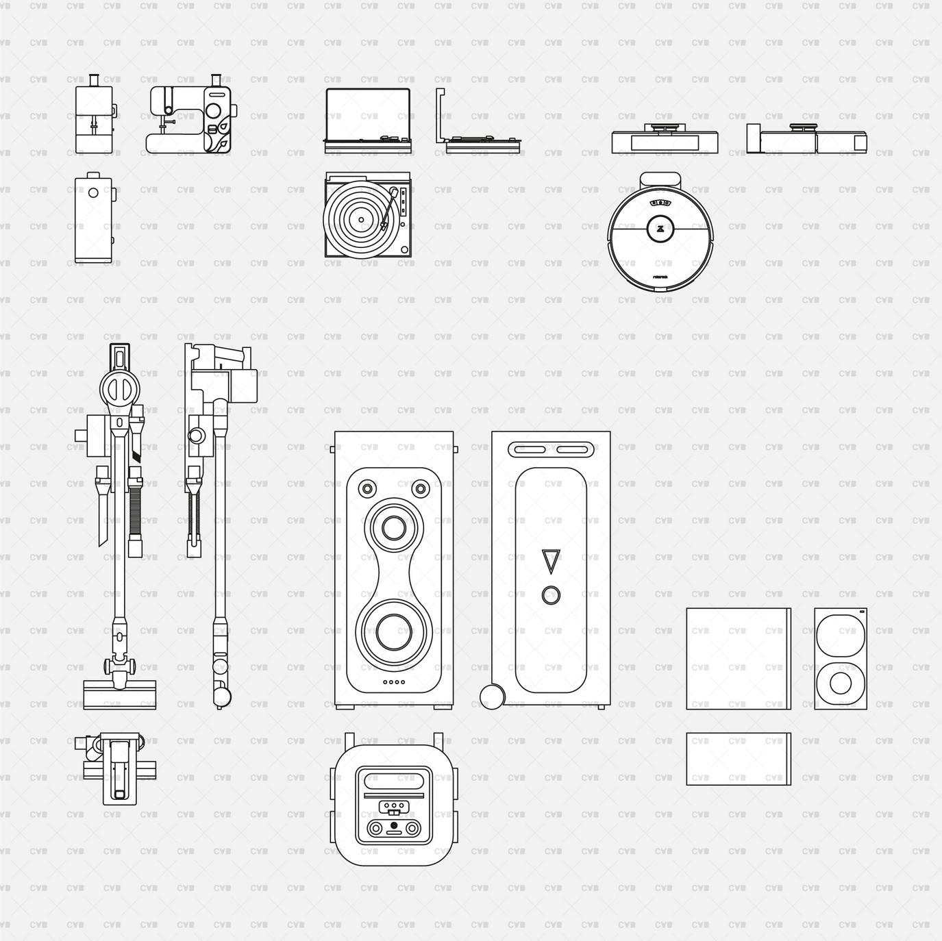 DYNAMIC CAD BLOCKS | 25 Living Space Appliances | CADasBuilt – cadasbuilt