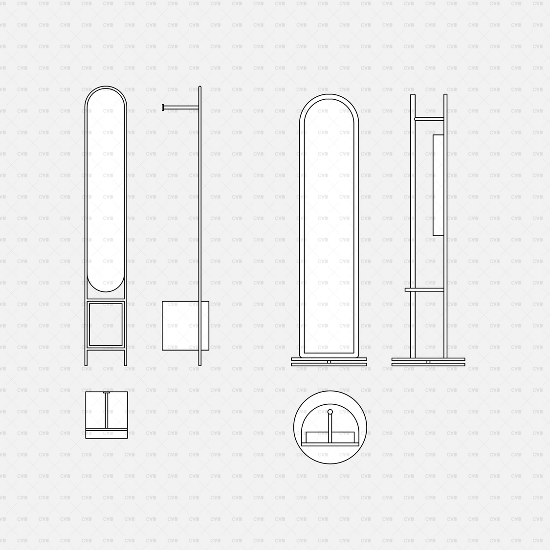 Download DYNAMIC CAD BLOCKS Wall Mirrors | CADasBuilt – cadasbuilt