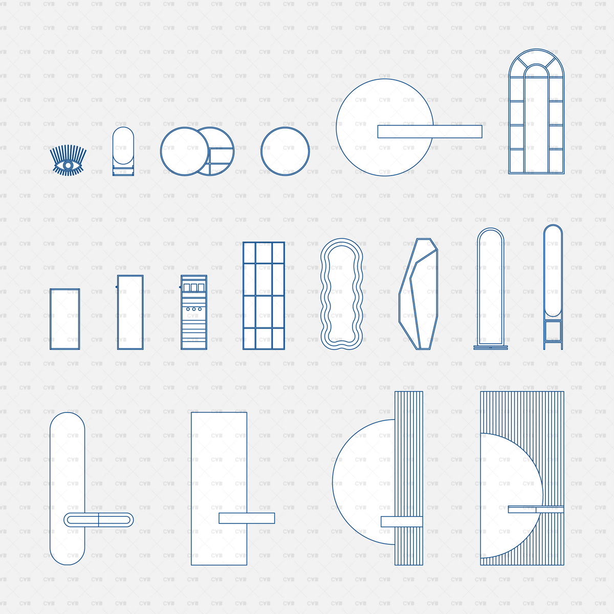 Download DYNAMIC CAD BLOCKS Wall Mirrors | CADasBuilt – cadasbuilt