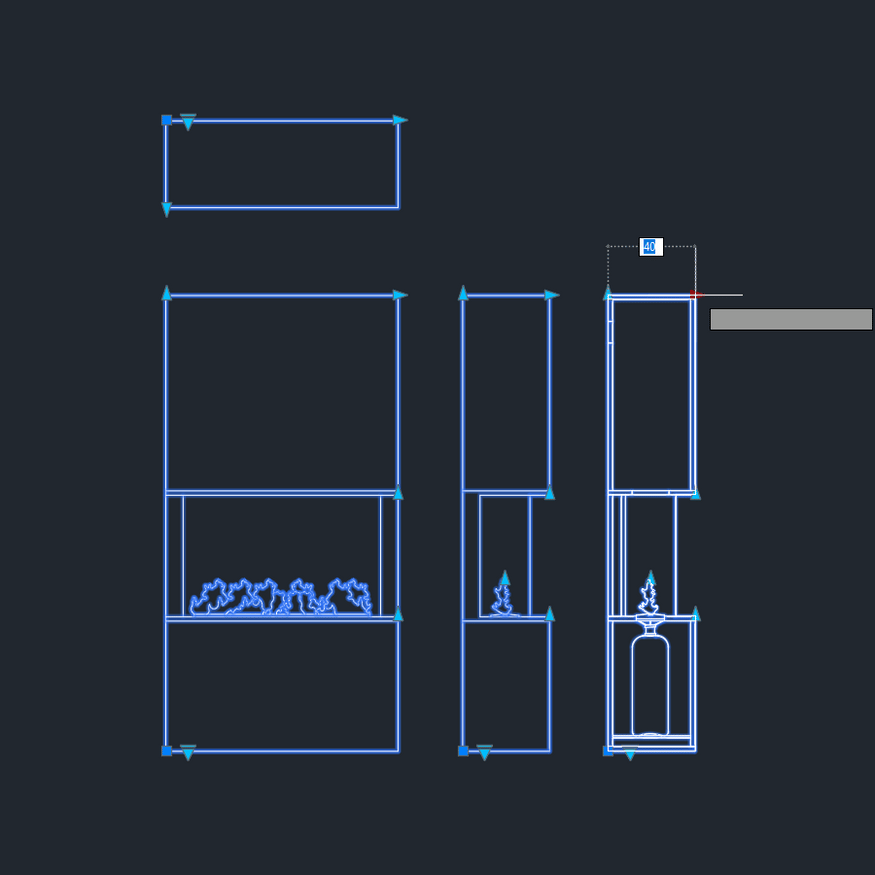 Download CAD Dynamic Blocks and Vector Modern Fireplaces | CADasBuilt ...