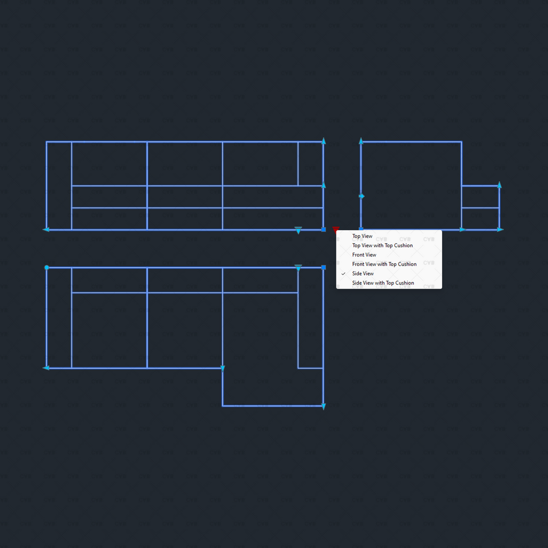 Download CAD Dynamic Blocks and Vector Modular Sofa 02 | CADasBuilt ...