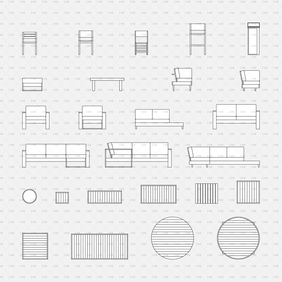 Download DYNAMIC CAD BLOCKS Outdoor Furniture | CADasBuilt – cadasbuilt