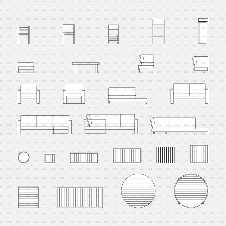 Furniture CAD Blocks – Dynamic Free & Pro DWG – cadasbuilt