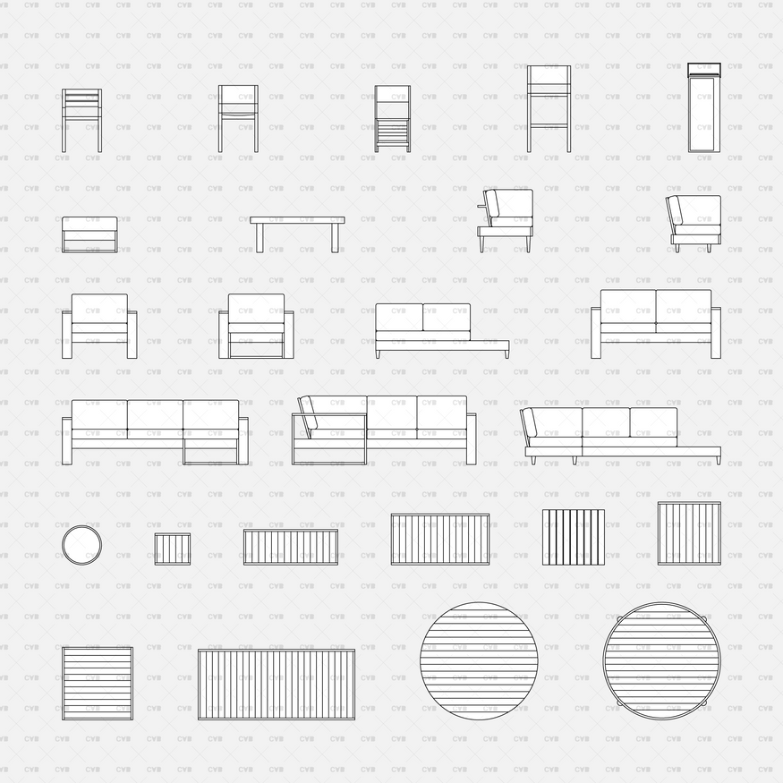 Furniture CAD Blocks – Dynamic Free & Pro DWG – cadasbuilt