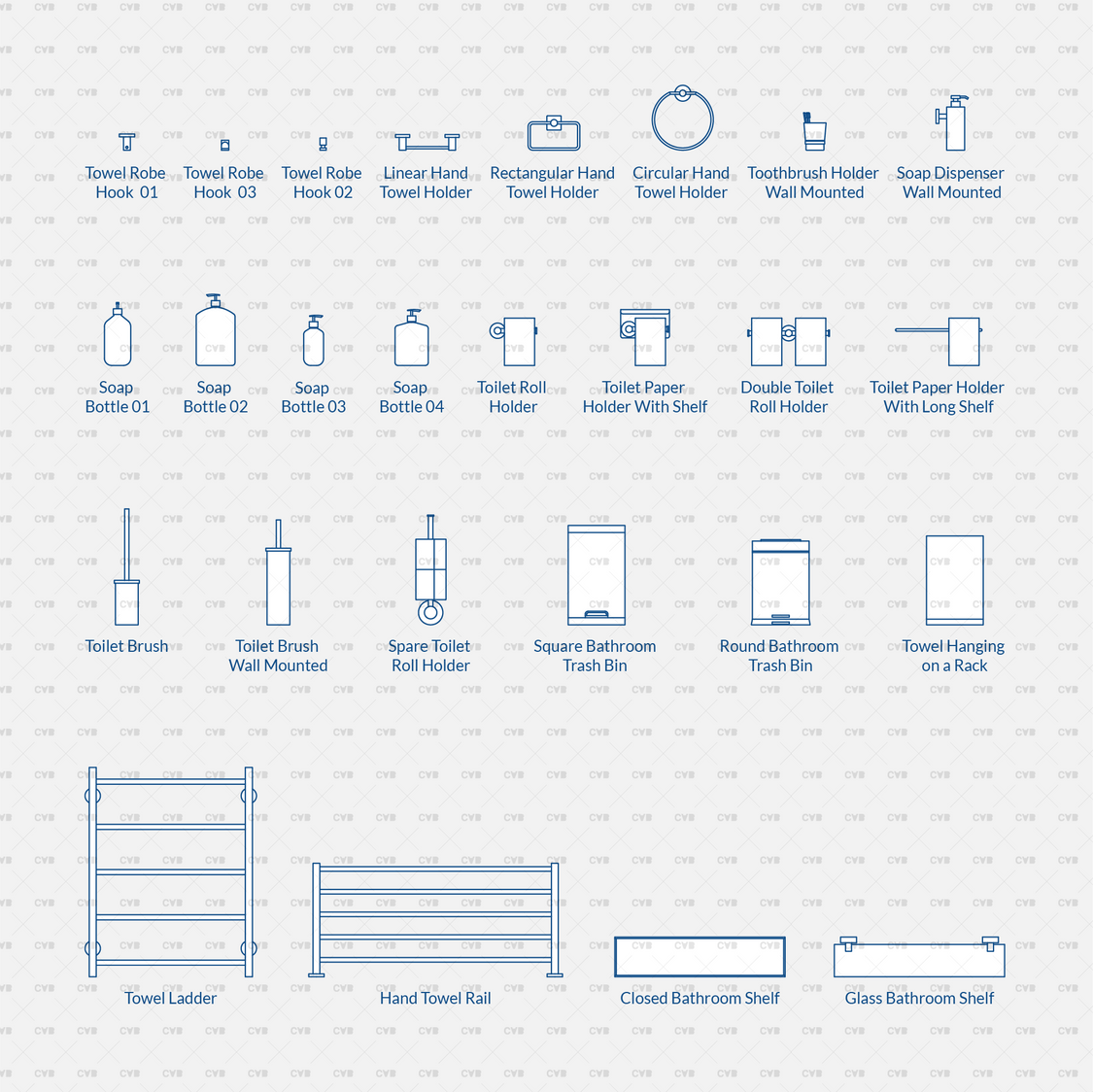 Download Dynamic CAD Bathroom and Toilet Accessories | CADasBuilt ...
