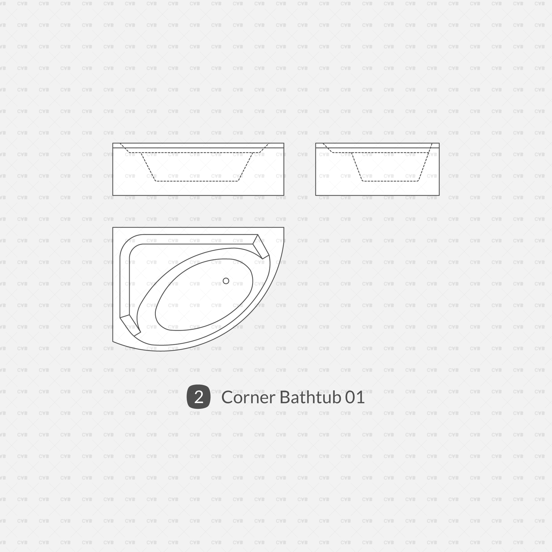 Download Dynamic CAD Blocks Bathtubs | CADasBuilt – cadasbuilt