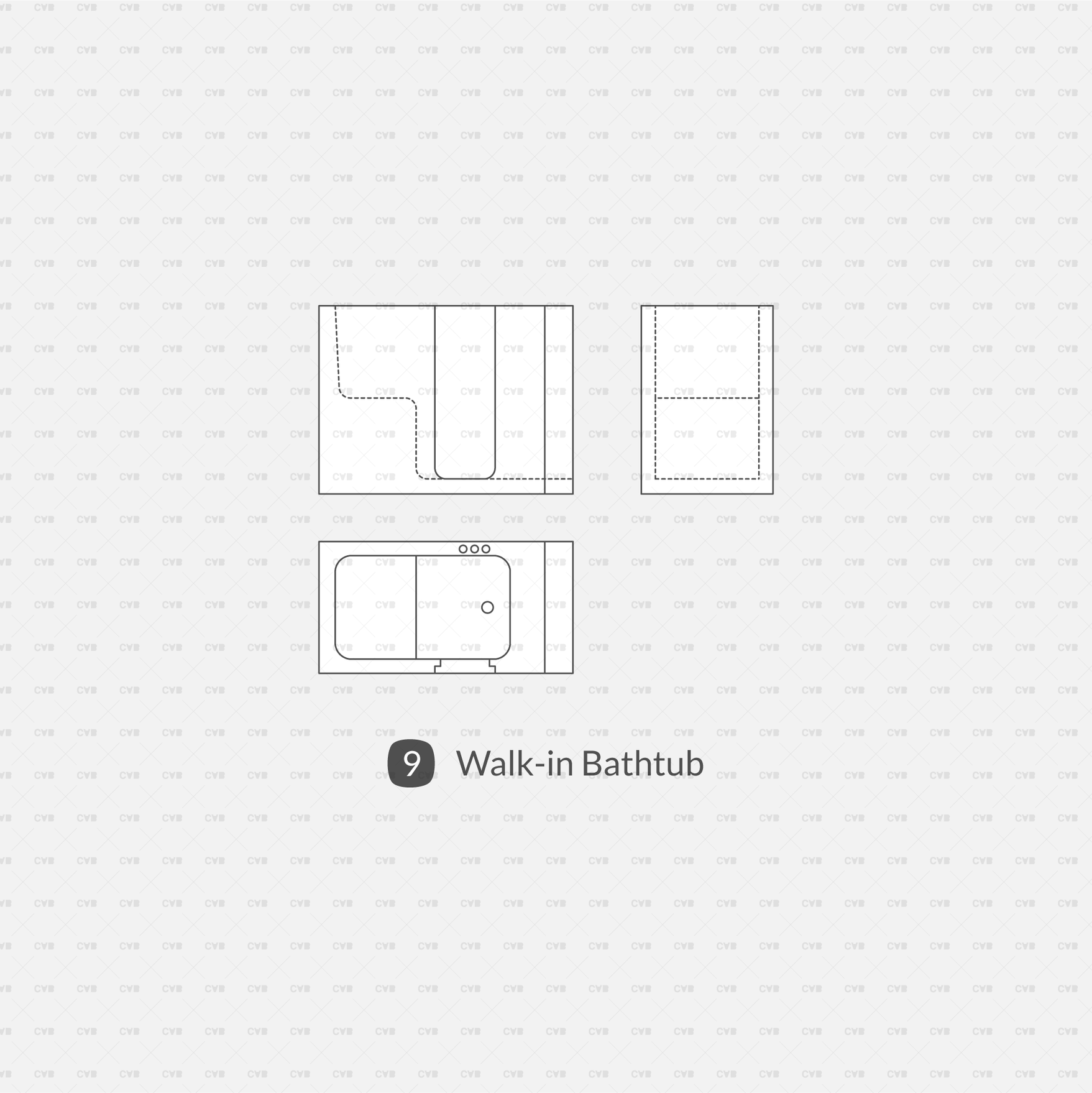 Download Dynamic CAD Blocks Bathtubs | CADasBuilt – cadasbuilt