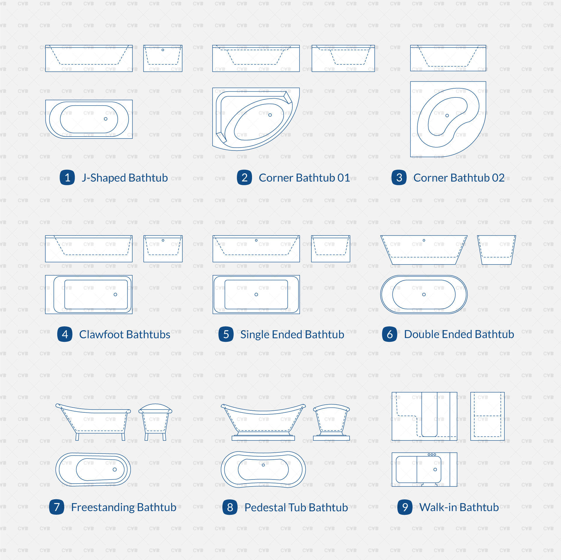 Bathtub Cad Blocks Bathtub CAD Block Collection In DWG ICADBLOCK