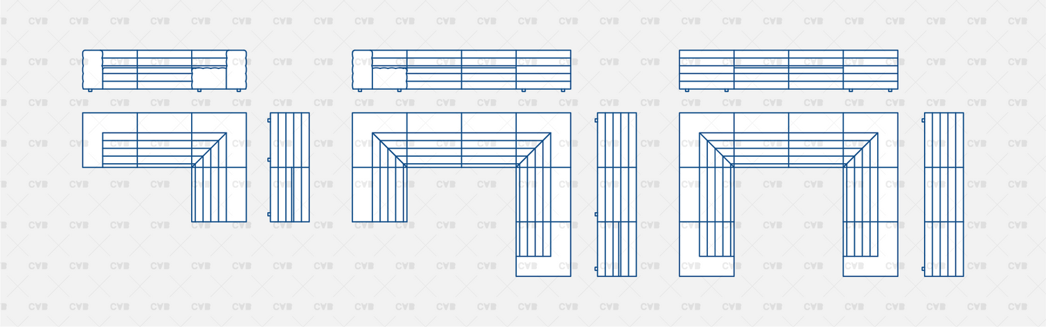Download CAD Dynamic Blocks and Vector Modular Sofa 03 | CADasBuilt ...