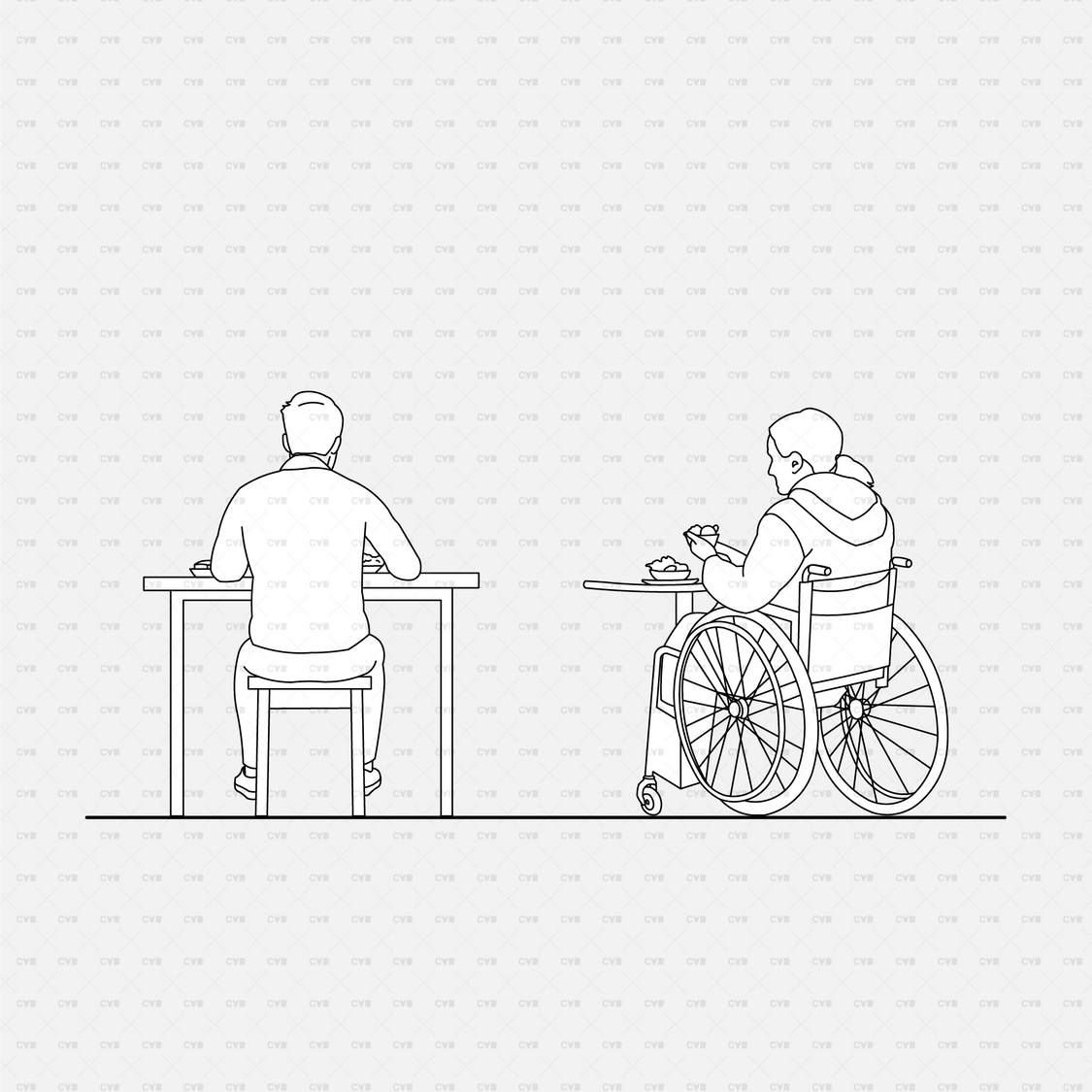 CAD Blocks and Vector People Eating – cadasbuilt