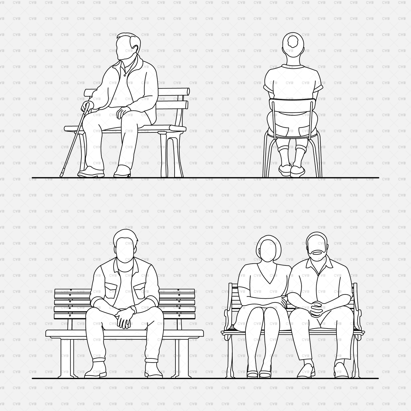 CAD Blocks and Vector People Sitting – cadasbuilt