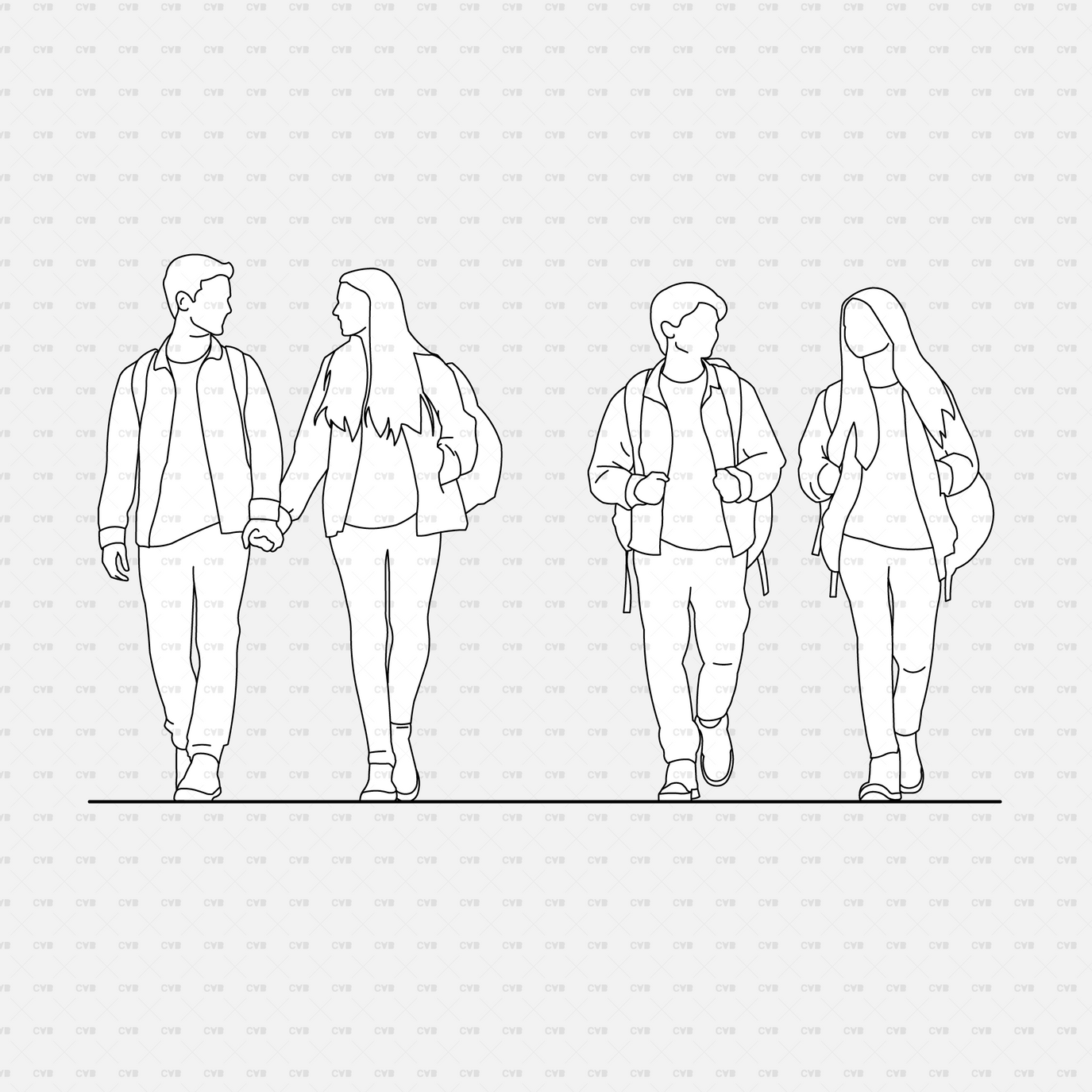 CAD Blocks and Vector People Walking – FREE Download – cadasbuilt