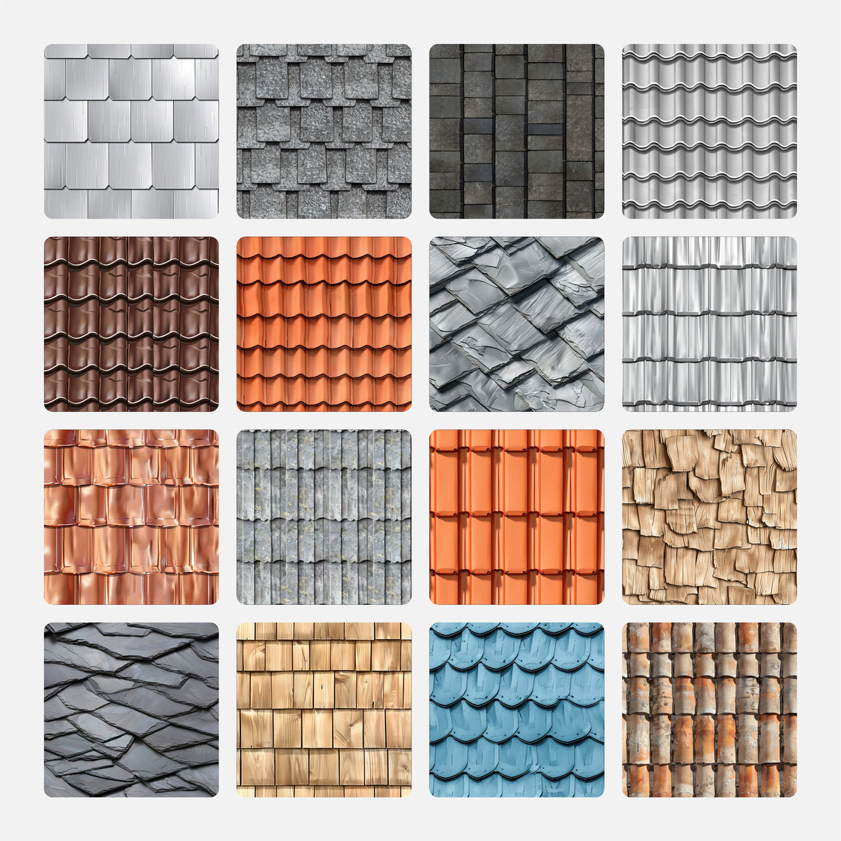 Seamless Pattern Library of Classic Roof Shingles Textures | CADasBuilt ...