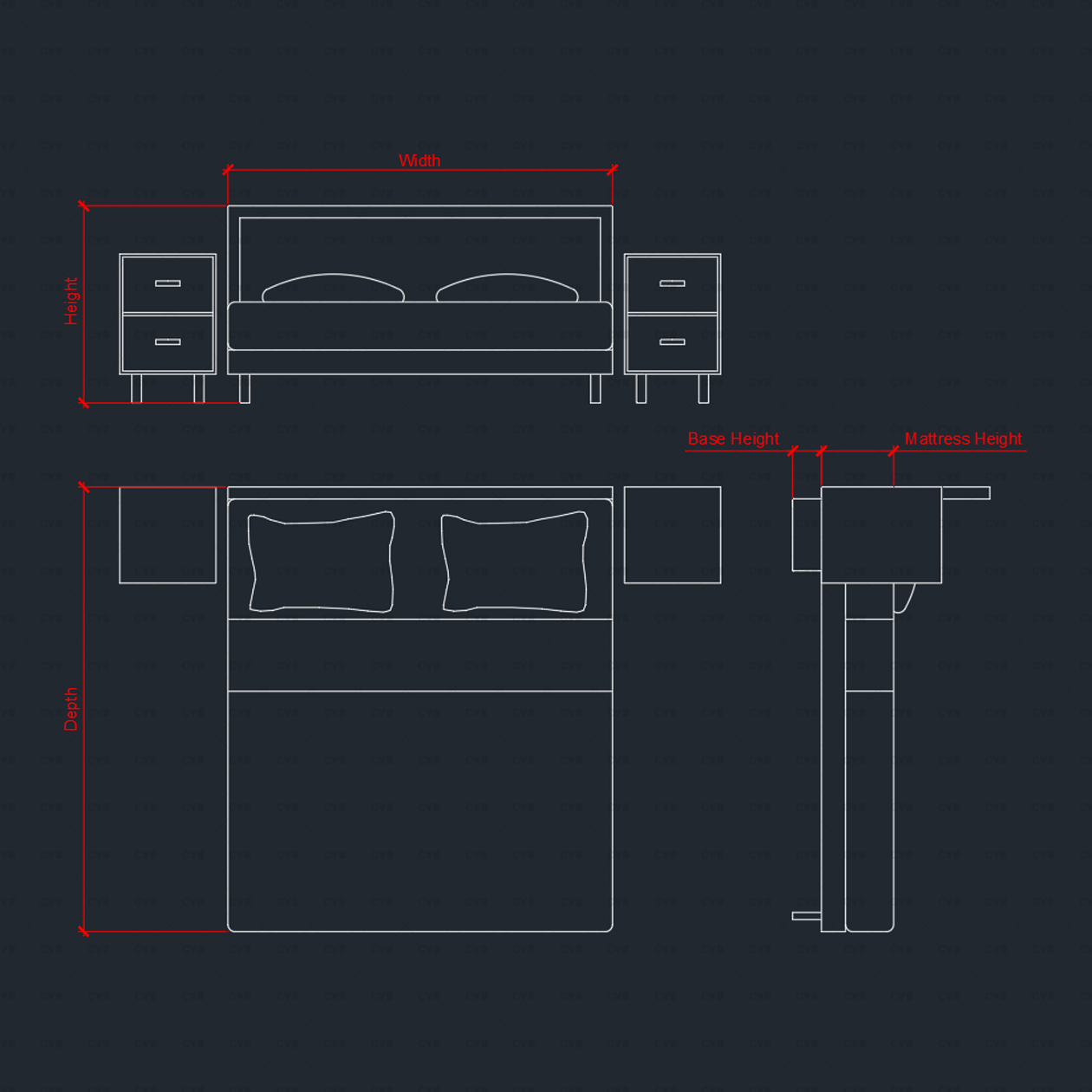 Download DYNAMIC CAD BLOCKS Single and Double Beds | CADasBuilt ...