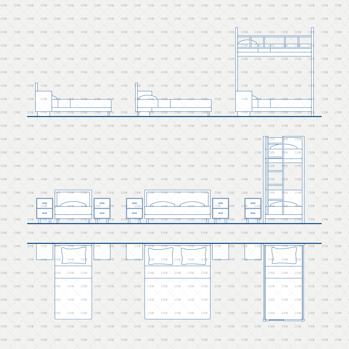 Download DYNAMIC CAD BLOCKS Single and Double Beds | CADasBuilt ...