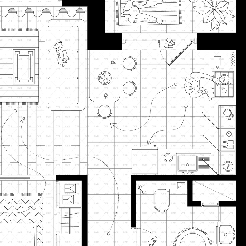 CAD and Vector Small Apartment Template (120 Blocks) – cadasbuilt