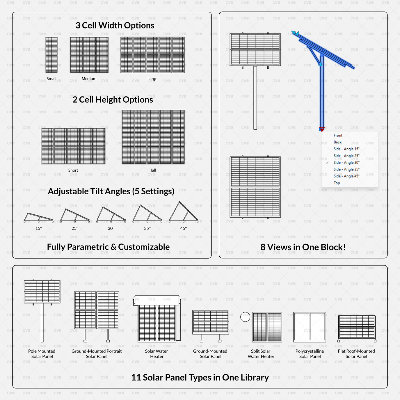 Download CAD Dynamic Blocks Solar Panel and Water Heaters | CADasBuilt ...