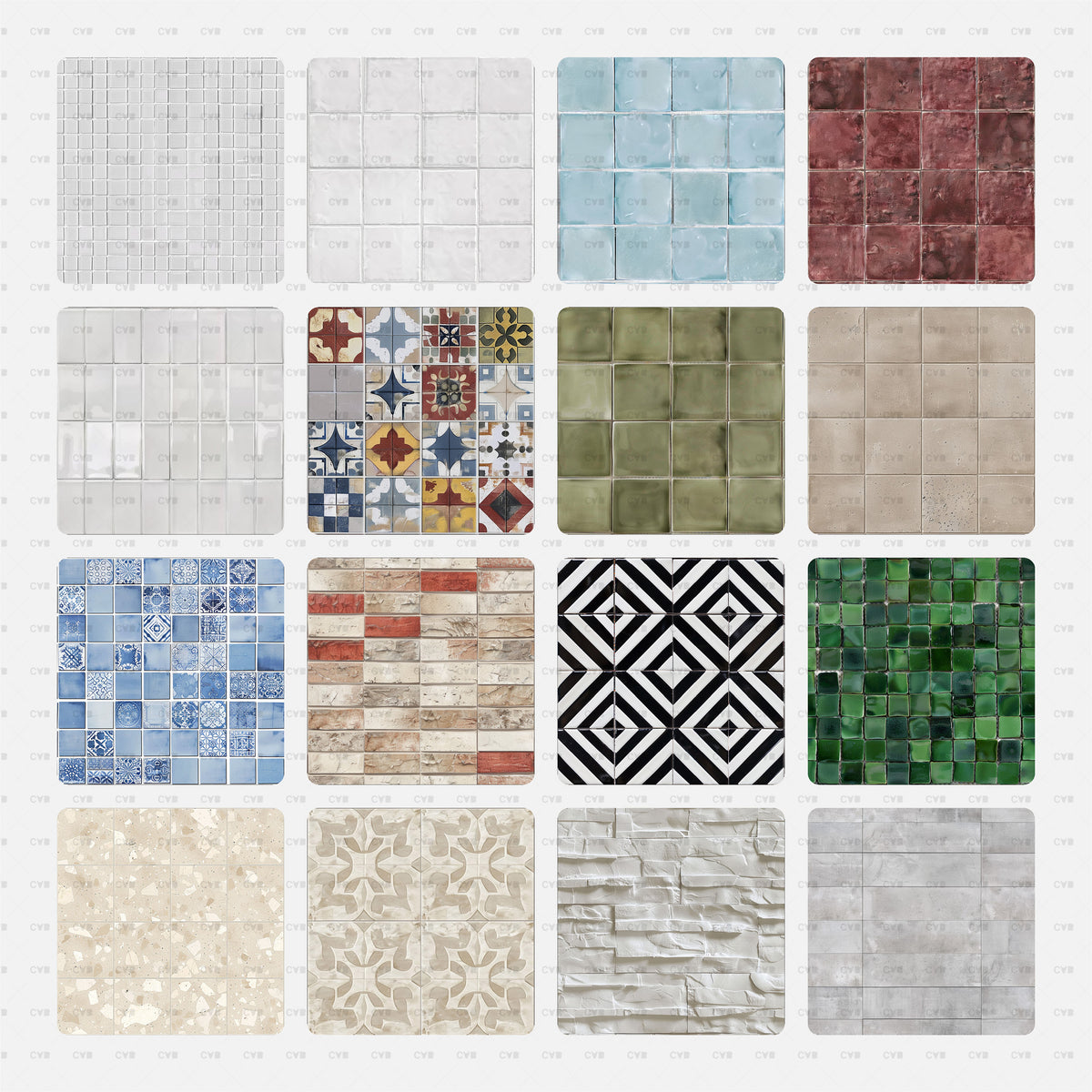 Seamless Pattern Library of Kitchen Tiles Textures | CADasBuilt ...