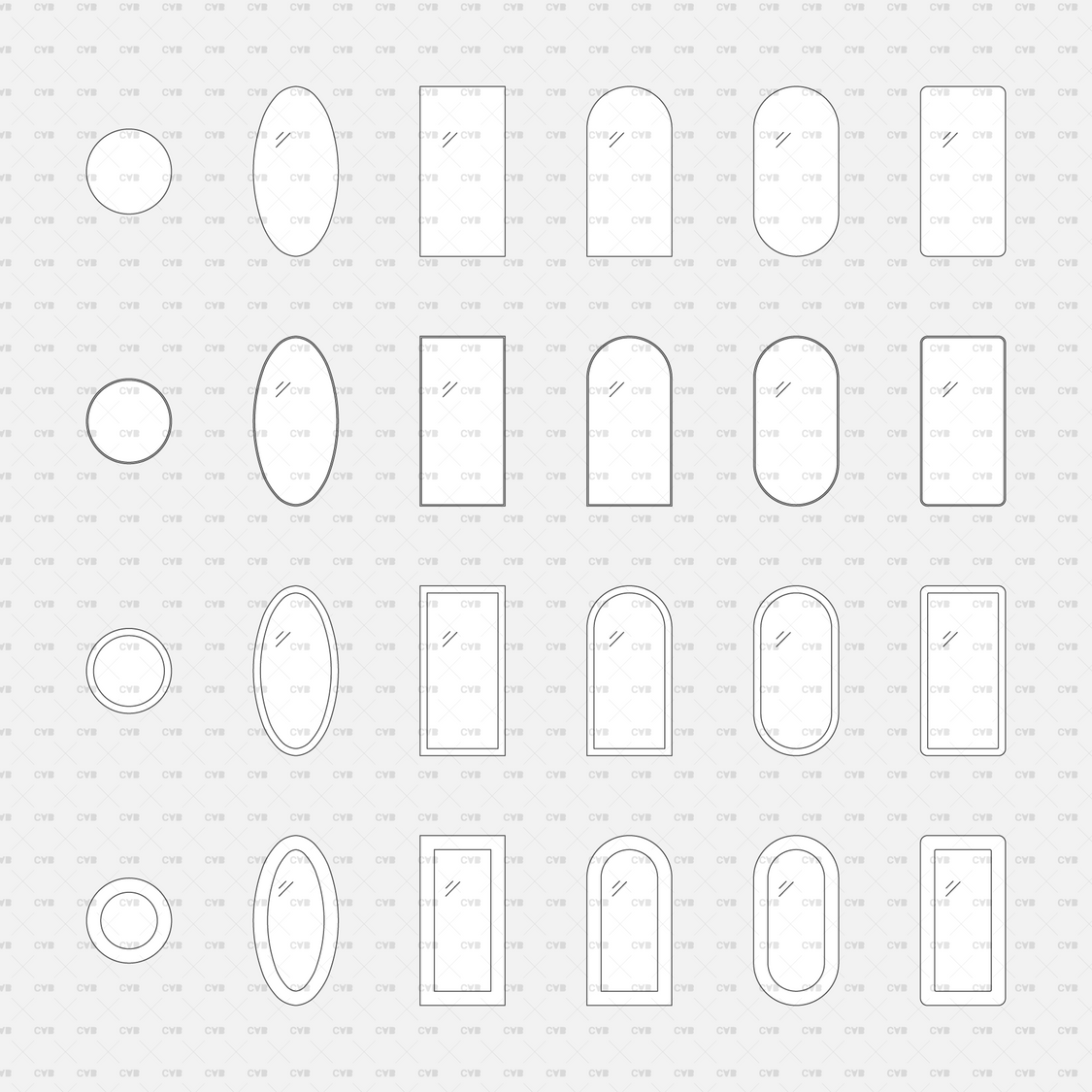 Download Wall Mirrors | DYNAMIC CAD BLOCKS | CADasBuilt – cadasbuilt